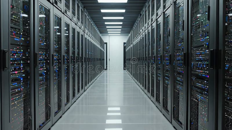 Modern Data Center Infrastructure with Advanced Server Racks for it ...