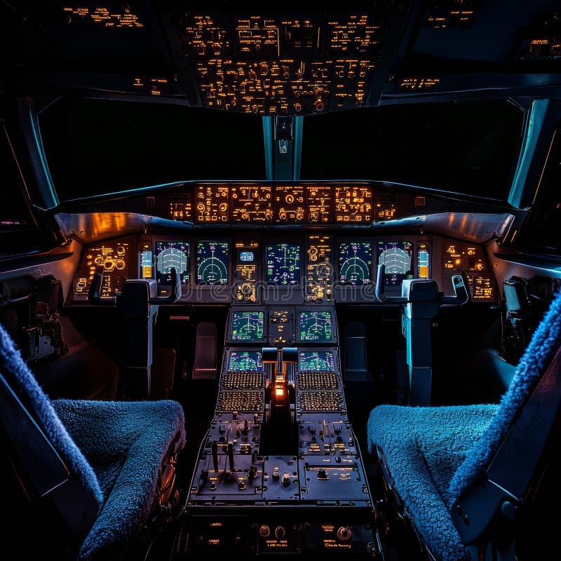 Cutting-edge Digital Airplane Cockpit Equipped with State-of-the-art ...