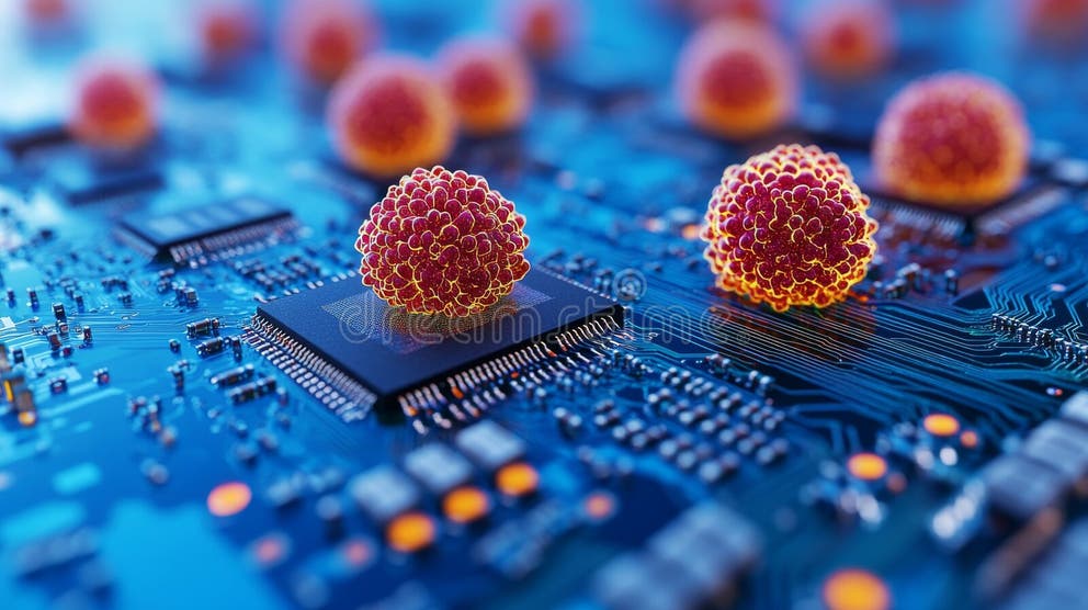 A Cutting-edge Digital Image of Luminous Cells Linked by Circuitry ...