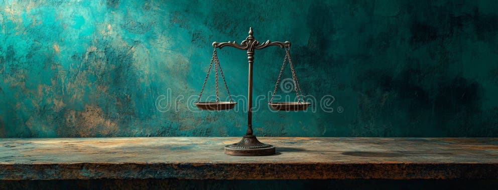 A Cutting-edge Digital Panel Features Scales of Justice Alongside a ...