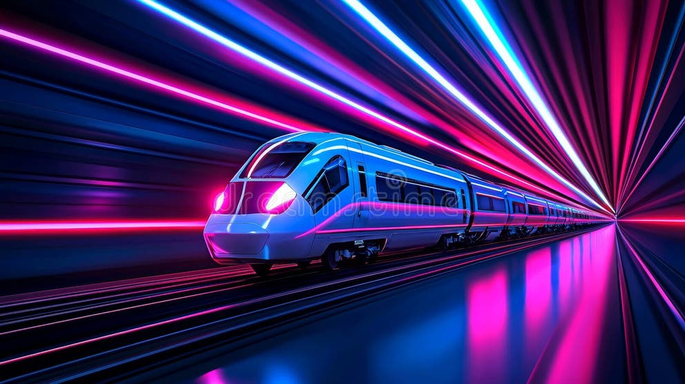 Cutting-edge Driverless Hyperloop High-velocity Train. Stock ...