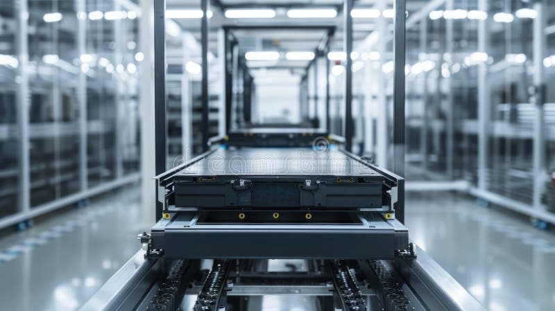 Cutting-edge Equipment in a Modern Battery Pack Assembly Line. Battery ...