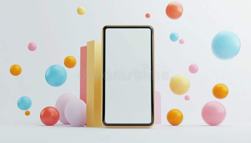 Cutting-Edge Frameless Display Smartphone with a Blank White Screen ...