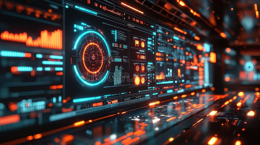 Cutting-edge Futuristic Computer Screen Displaying Innovative Interface ...