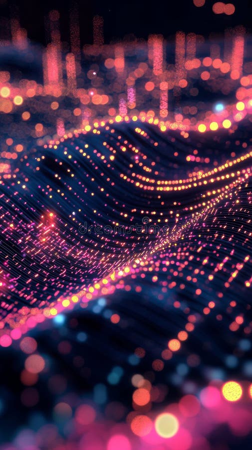 A Cutting-edge High-tech Background with Neon Colors and Dynamic Light ...