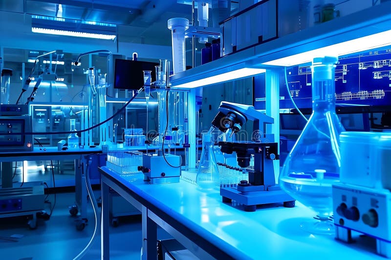 Cutting-Edge High-Tech Laboratory Ai Art Stock Illustration ...