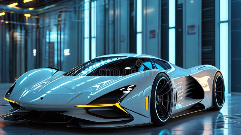 Sleek and Futuristic Hypercar Design Showcased in a High-Tech ...
