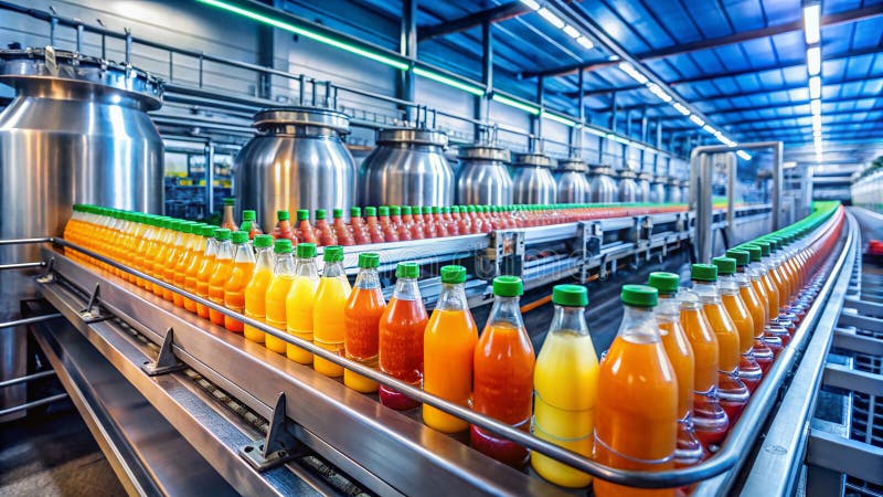 Streamlined Juice Production Line Optimizing Bottling and Packaging Processes for Maximum ...