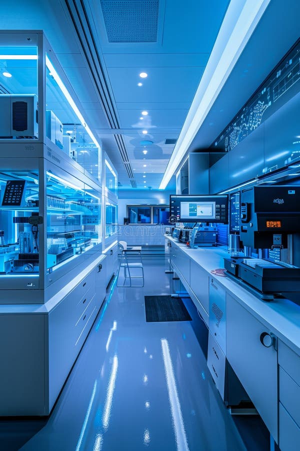 Cutting-edge Lab with Modern Equipment and Sleek Design, Bathed in Soft ...