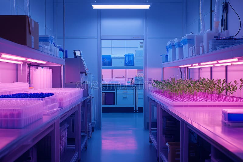 Futuristic Plant Research Lab Neon Lights Stock Photos - Free & Royalty ...