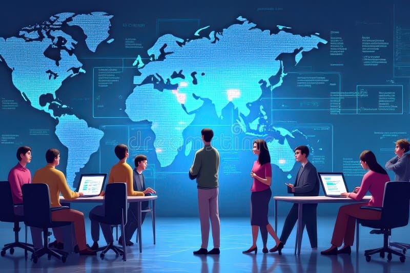 Cutting-edge Machine Learning in Translation Tools Stock Illustration ...