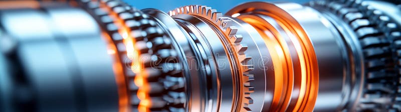 A Cutting-edge, Metal Device Radiates an Orange Light in a Futuristic ...