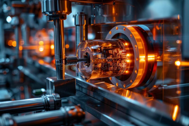 Cutting-edge Nano-scale Chip Manufacturing with Glowing Circuits Stock ...