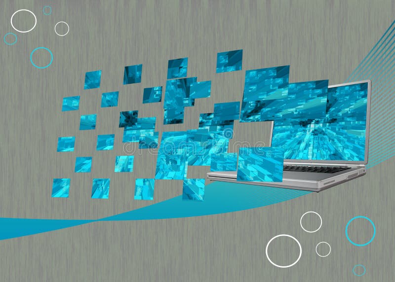 Cutting-edge notebook stock illustration. Illustration of display ...