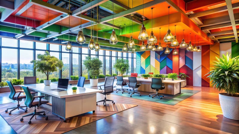 A Cutting Edge Office Design with Unique Architectural Elements Stock ...