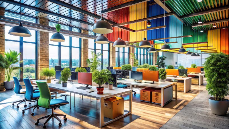 A Cutting Edge Office Design with Unique Architectural Elements Stock ...