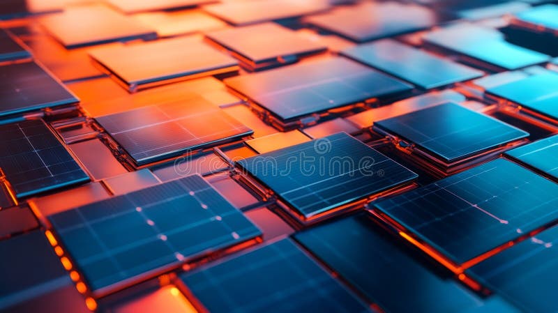 Cutting Edge Perovskite Solar Cell Structure in Vibrant Colors Stock ...