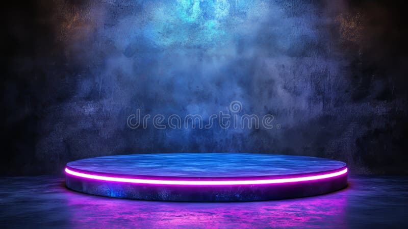 A Cutting-edge Platform Adorned with Bright Neon Lights, Perfect for ...
