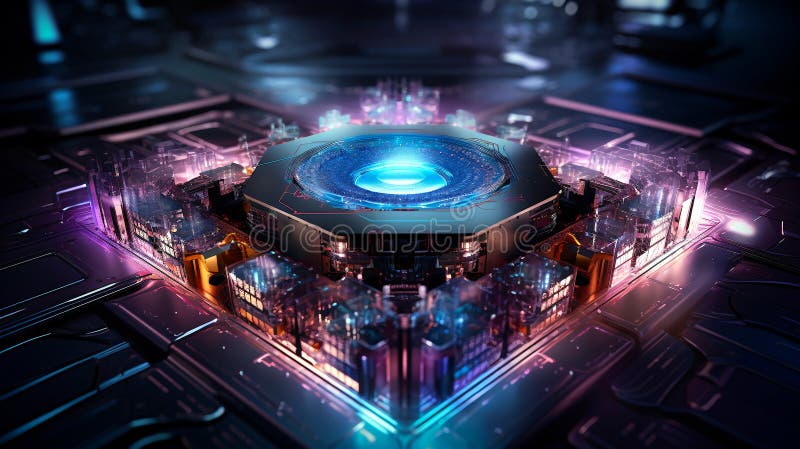 Cutting-edge Quantum Computer Stunning Architecture. Computing Power ...