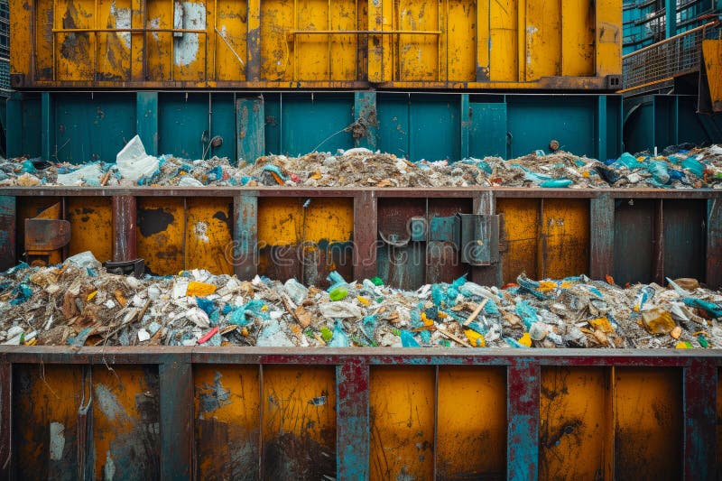 Cutting-edge Recycling Infrastructure at Work. Stock Illustration ...