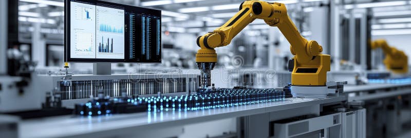 Cutting-edge Robotic System in Automation Process Setup Stock ...
