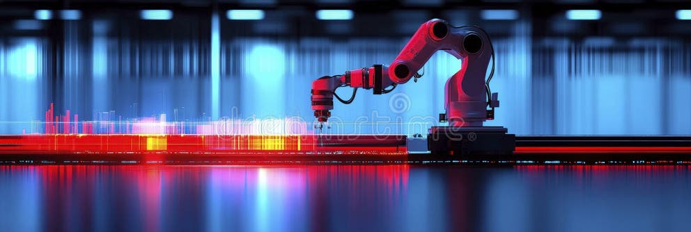 Cutting-edge Robotic System in Industrial Operation Stock Illustration ...