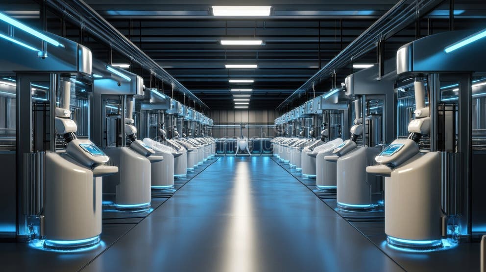 Futuristic Automated Milking Station with Robotic Arms Efficiently ...