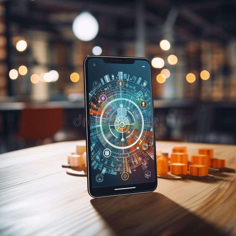 Cutting-Edge Smartphone Security: Latest Model on Wooden Table with ... Cutting-Edge Smartphone Security: Latest Model on Wooden Table with ...