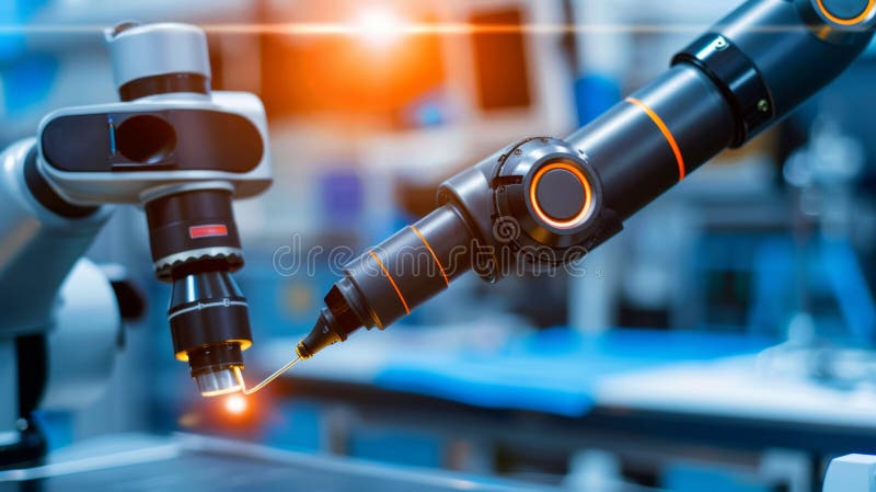 Cutting Edge Surgical Robot Performing Operation in High Tech Hospital ...