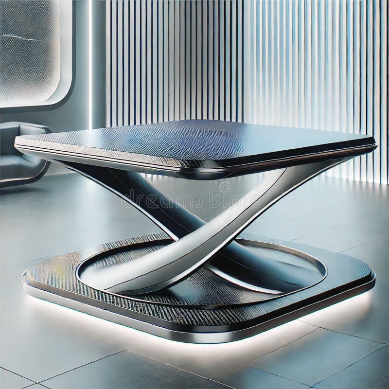 Modern Futuristic Table with Sleek Carbon and Metallic Design AI ...