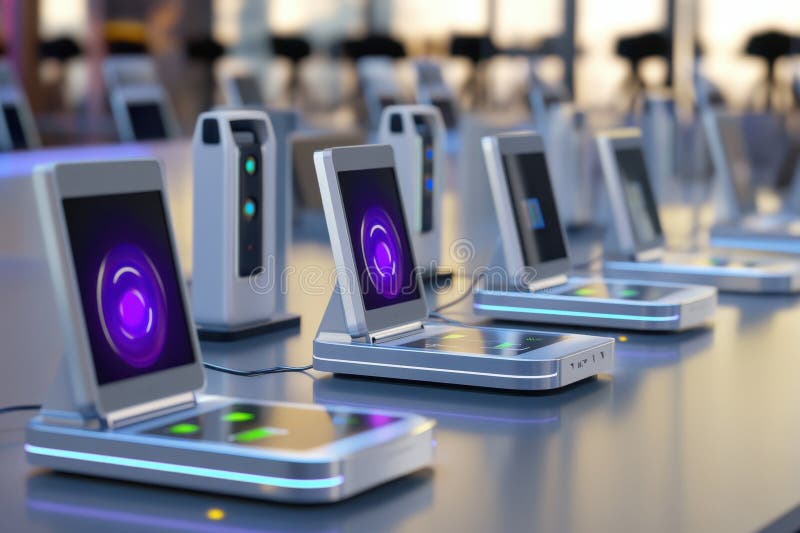 Display of Advanced Technology Devices with Interactive Screens in a ...