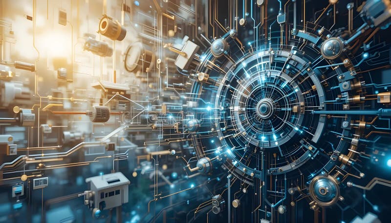 High-Tech Engineering Background with Abstract Geometric Shapes and ...