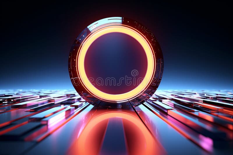 Cutting Edge Technology Displayed in an Abstract High Tech Border ...