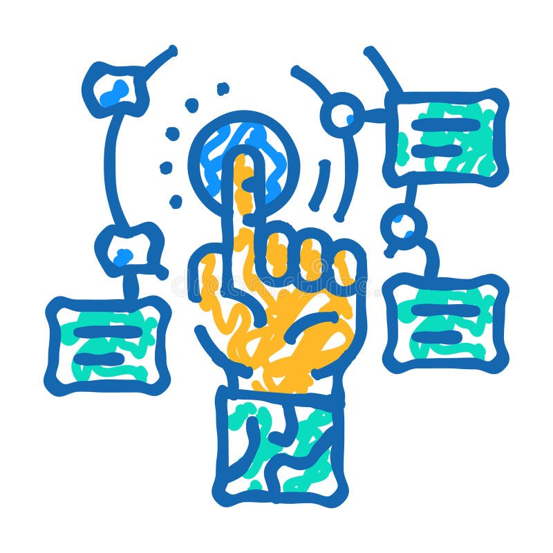 Cutting Edge Technology Tech Enthusiast Icon Doodle Illustration Stock ...