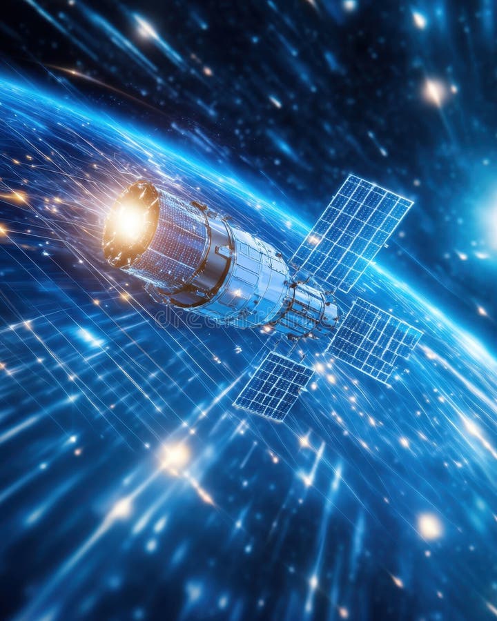 Futuristic Telecom Satellite Connects Earth with Advanced Technology ...