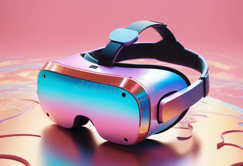 A Cutting-edge VR Headset Shines in Vivid Pastel Hues Stock ...