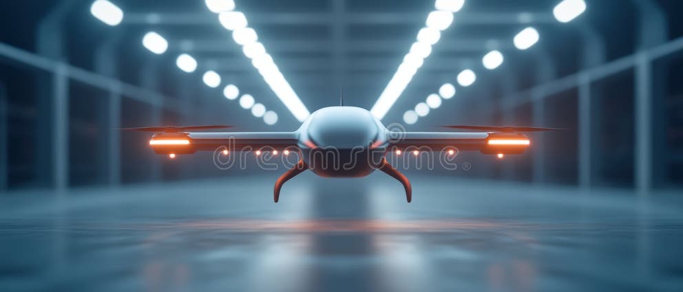 A Cutting-edge VTOL Drone Performing Vertical Takeoff in a High-tech ...
