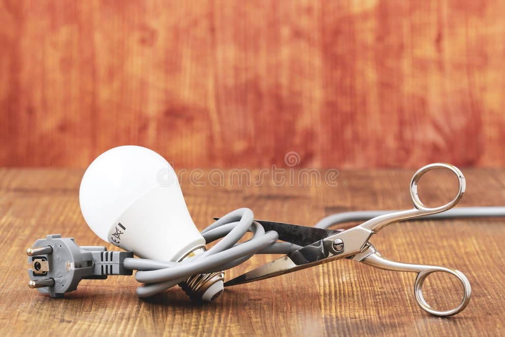 Cutting the Electrical Cable with Scissors Stock Image - Image of cable ...