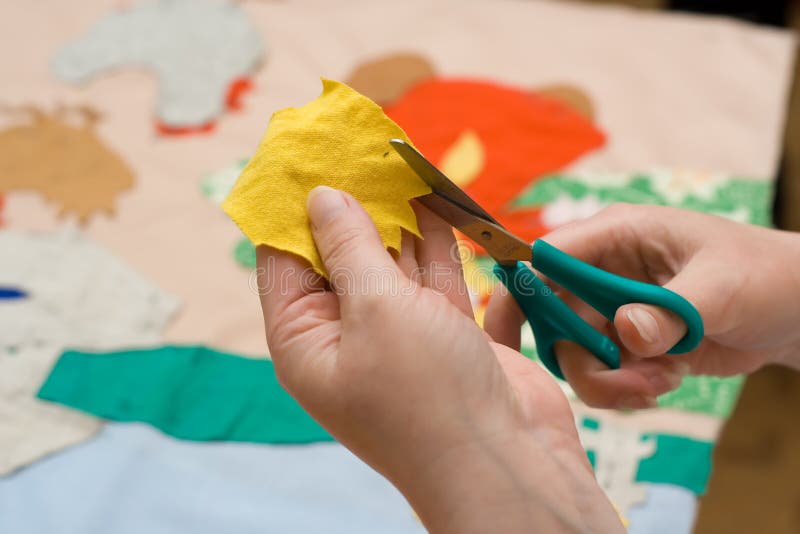 Cutting of a fabric stock photo. Image of pattern, scissors - 2474126