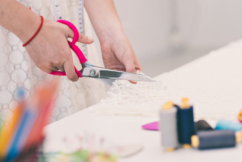 Cutting fabric stock image. Image of industry, material - 42488759