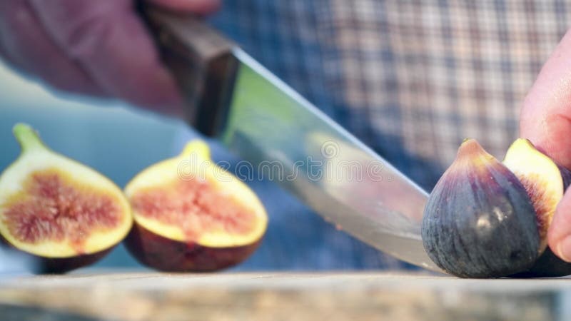Cutting Figs at Home in the Countryside Stock Photo - Image of natural ...