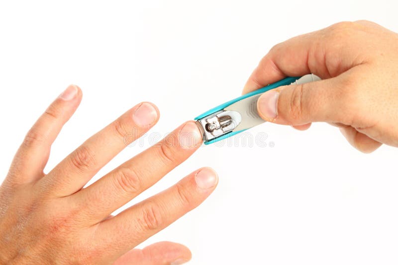 Cutting finger nails stock photo. Image of isolated, hygiene - 15861762