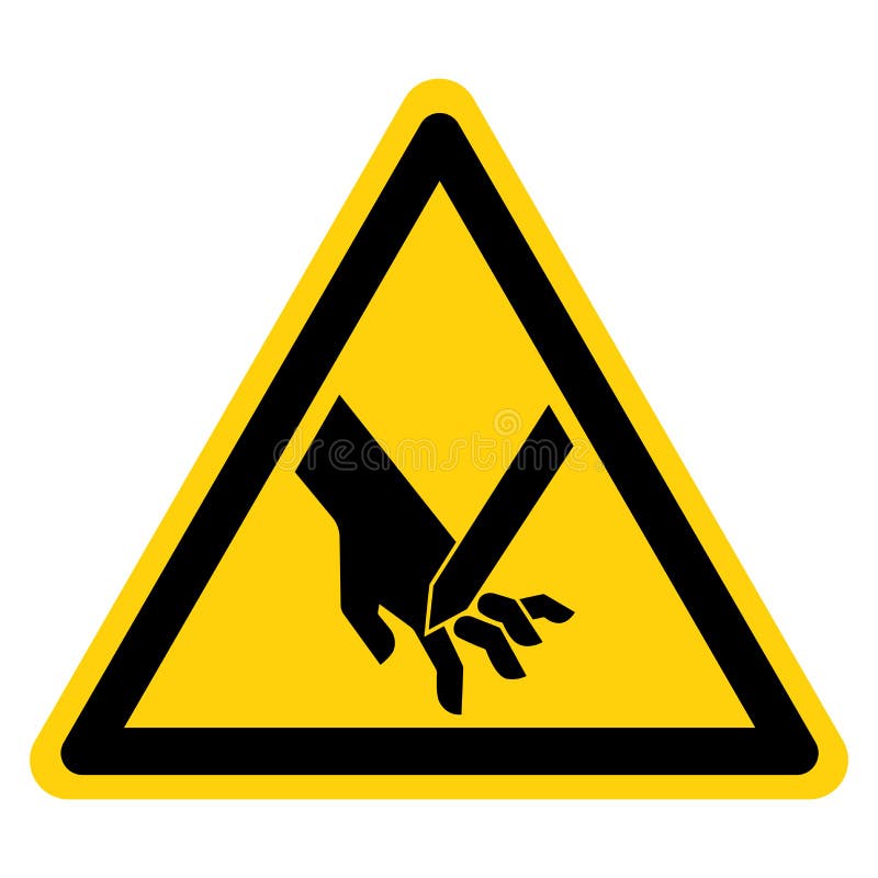 Cutting of Fingers Angled Blade Symbol Sign Isolate on White Background ...
