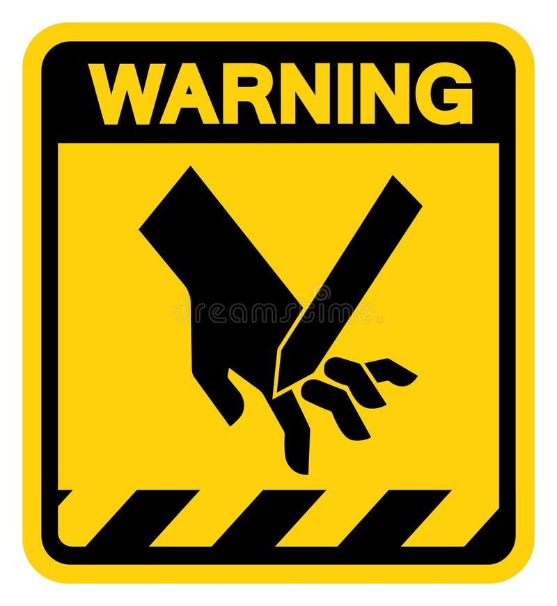 Cutting of Fingers Angled Blade Warning Sign, Vector Illustration ...