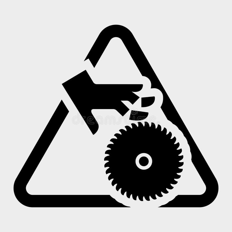Cutting of Fingers or Hand Rotating Blade Symbol Sign Isolate on White ...