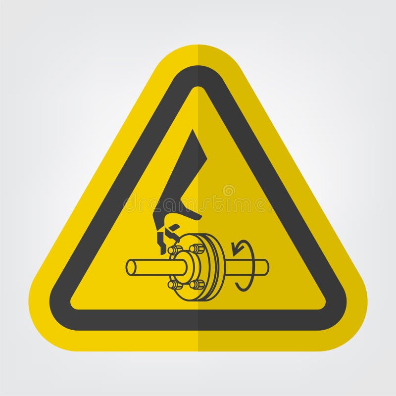 Cutting of Fingers Rotating Shaft Symbol Sign Isolate on White ...