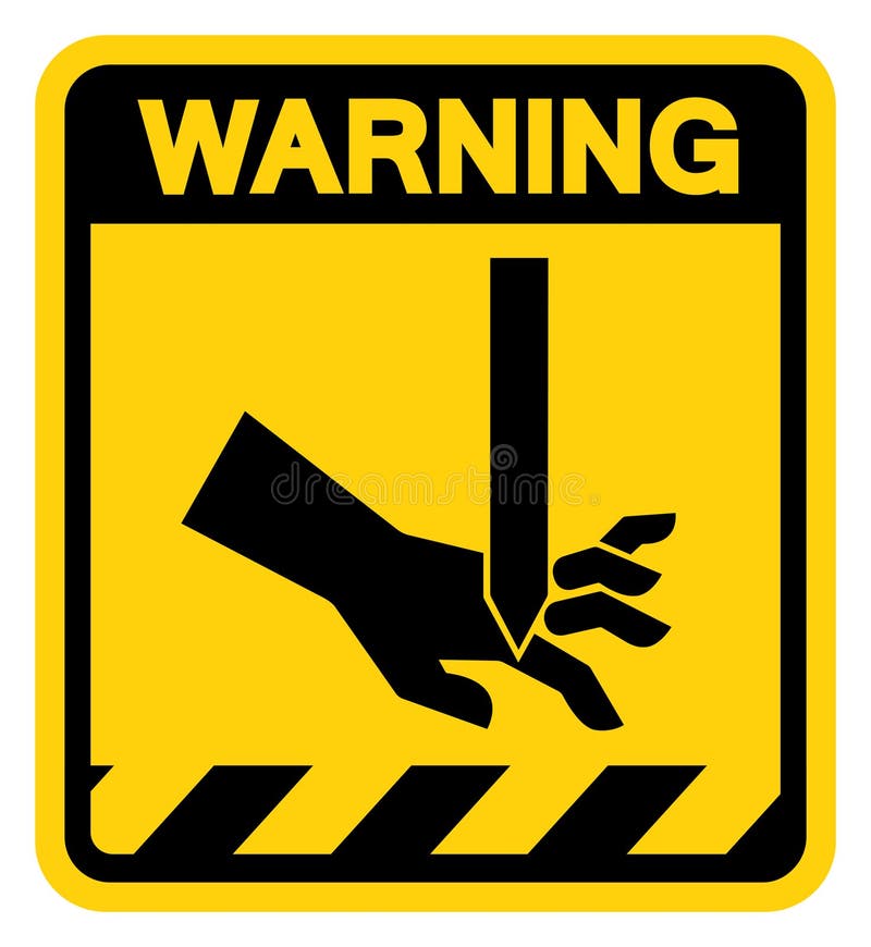 Cutting of Fingers Straight Blade Warning Sign, Vector Illustration ...