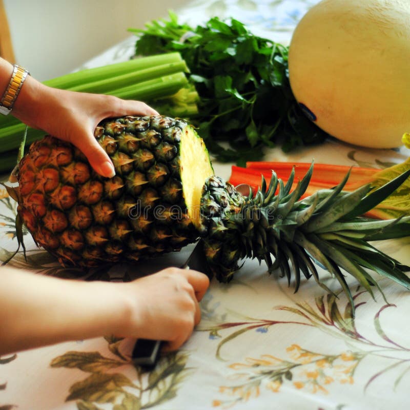 Man Is Cutting Fruit Tree With Trimmer Stock Image - Image of ...
