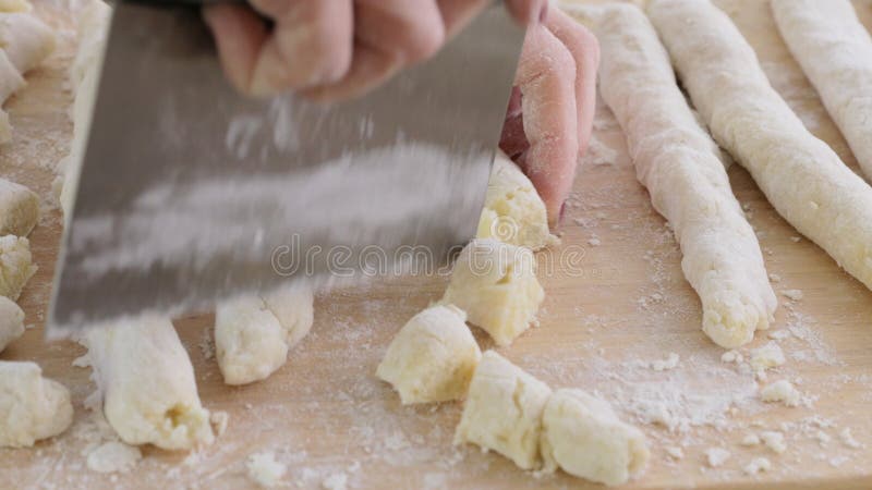 Cutting Gnocchi Dough stock video. Video of making, food - 234495775