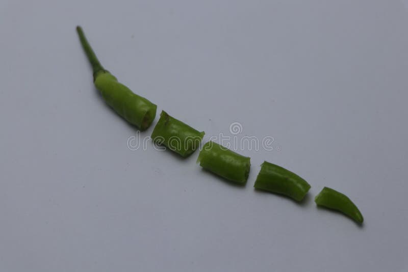 Cutting of Green Color Chilli Stock Image - Image of fresh, sheet ...